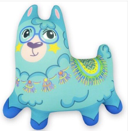 Мягкая игрушка  антистресс Веселая Лама голубая 28х33 см Голубая