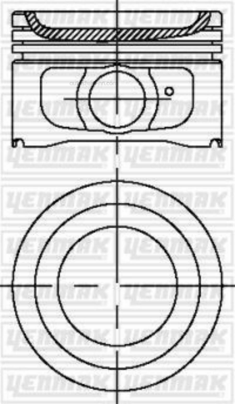 YENMAK 3103889000 Поршень ДВС с кольцами Peugeot Partner 1.4i TU3JP-L4 =75 1.5x1.5x2.5 std 94>