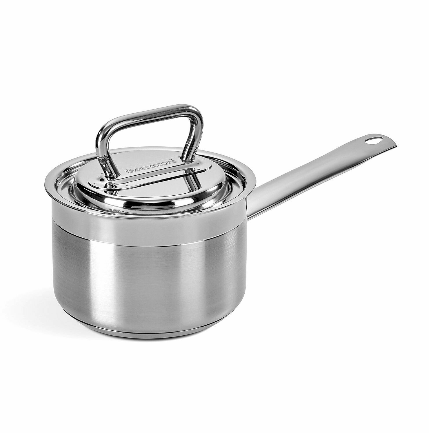 Ковш с крышкой Barazzoni Professional, 14 см, 1.3 л, нержавеющая сталь 18/10, цвет серебристый (169610014)