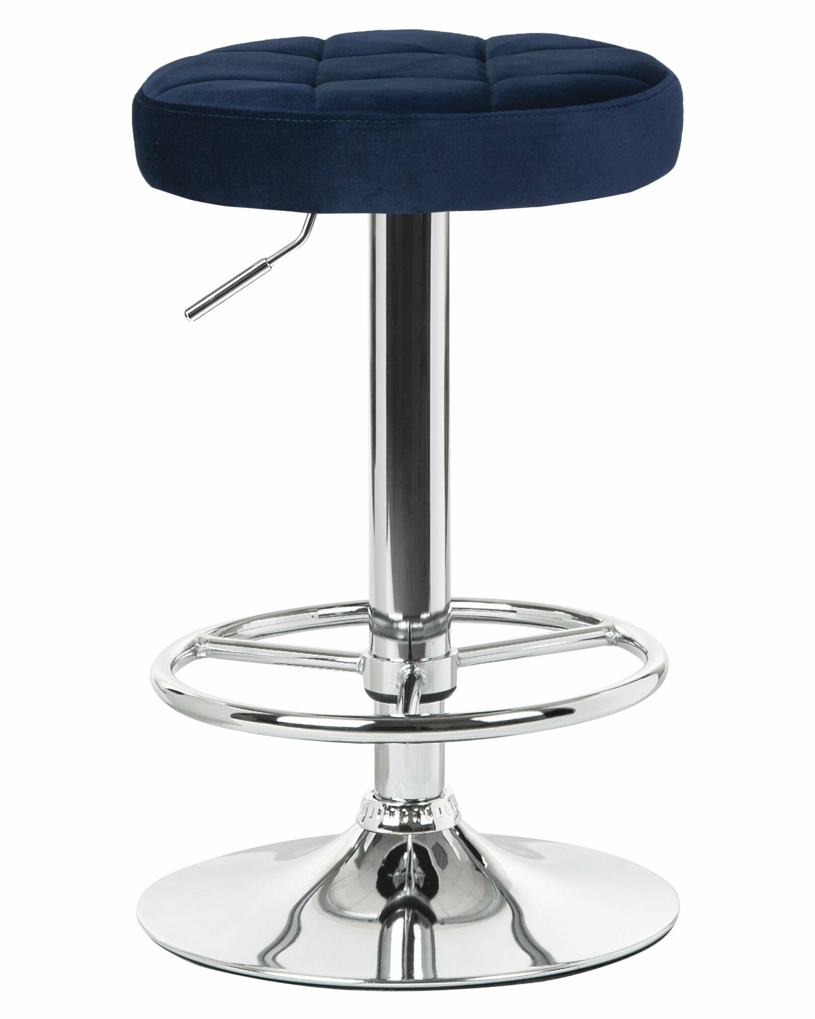 Барный стул Dobrin BRUNO сиденье синий велюр (MJ9-117), основание хром
