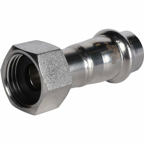 Переходник Rommer с накидной гайкой ВПр-ВР, 15х1/2, из нержавеющей стали прессовой