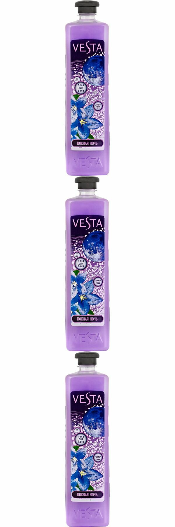 Vesta Пена для ванн Южная ночь, 1 л, 3 шт.