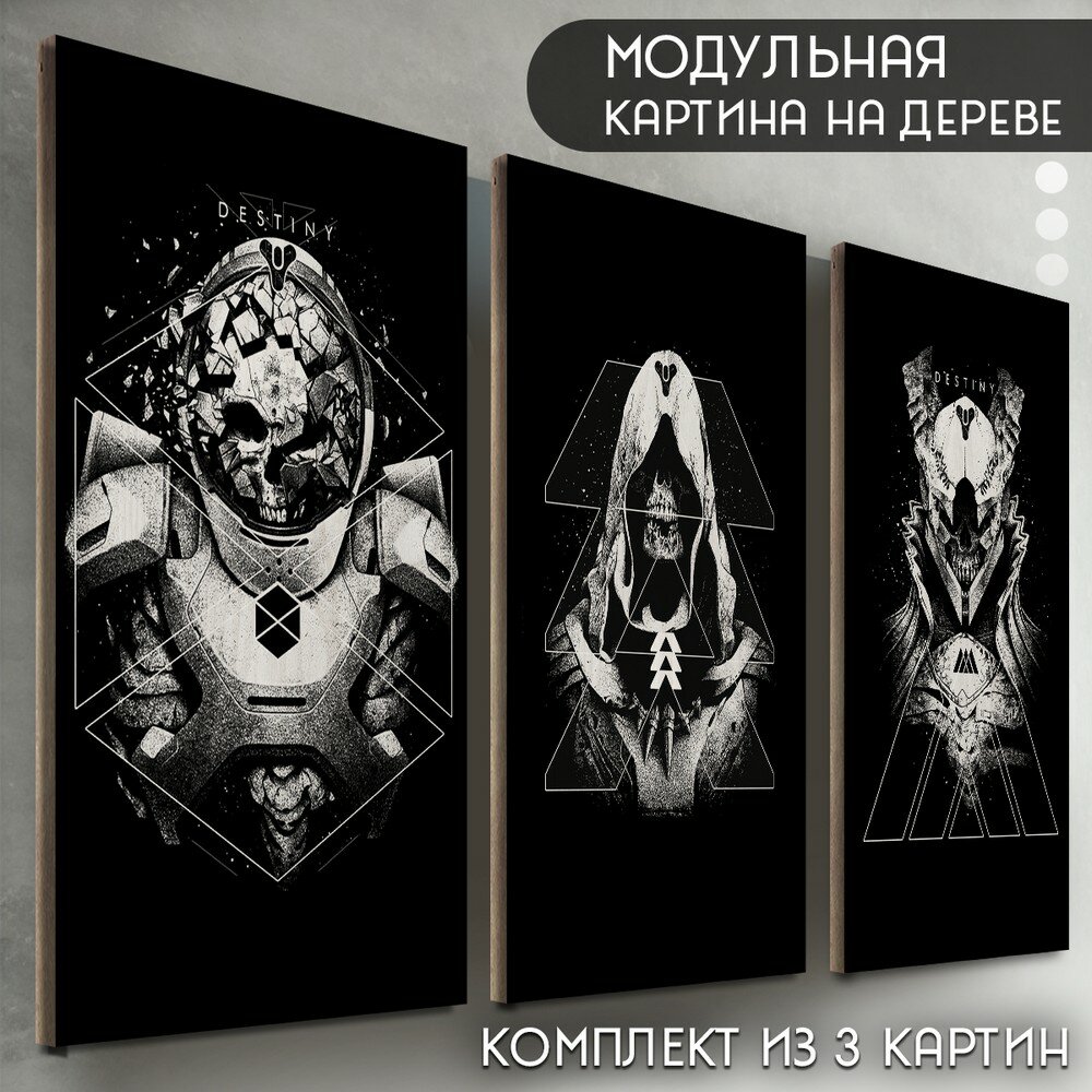 Модульная картина на дереве "игра Destiny 2 (fps, фантастика, космос) - 6359"