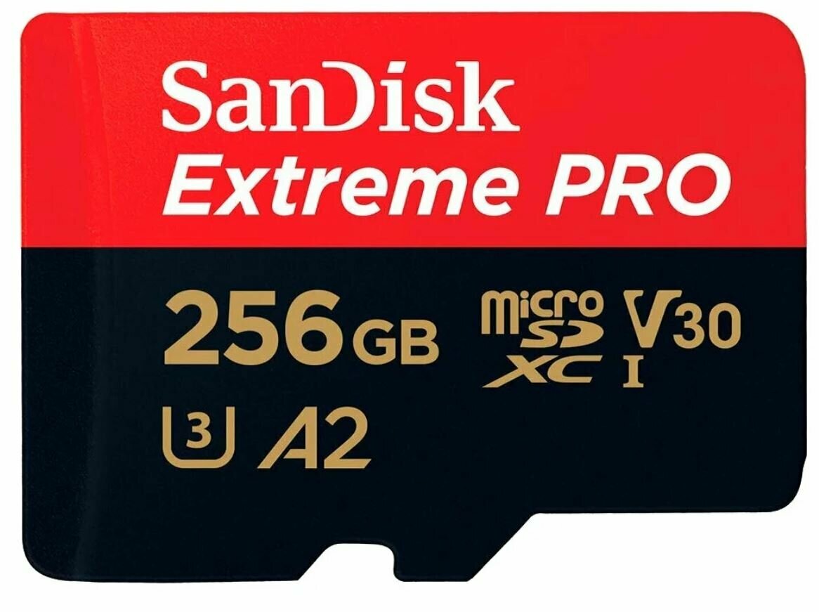 Карта памяти SanDisk Extreme PRO micro +SD адаптер 256GB 200MB/s Class 10 UHS-I (SDSQXCD-256G-GN6MA)