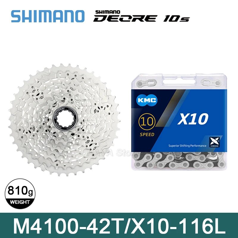 Кассета Shimano Deore CS M4100 10 S K7 11-42T 46T, Звездочка для горного велосипеда, 10 в, маховик для горного велосипеда M4100 K7, 10 скоростей, свободное колесо, запчасти для велосипеда