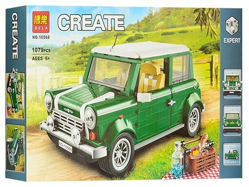 Конструктор автомобиль Mini Cooper, 1077 деталей
