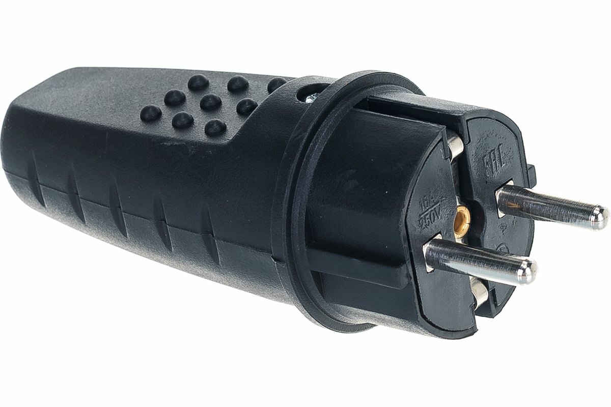 UNIVersal 602227 Прямая однофазная вилка из каучука для электроинструментов и оборудования