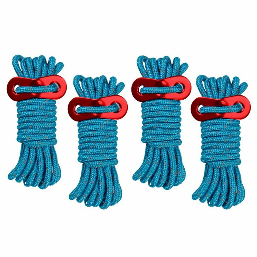Набор оттяжек для палатки (со светоотражающей нитью) 4 шт по 2 м