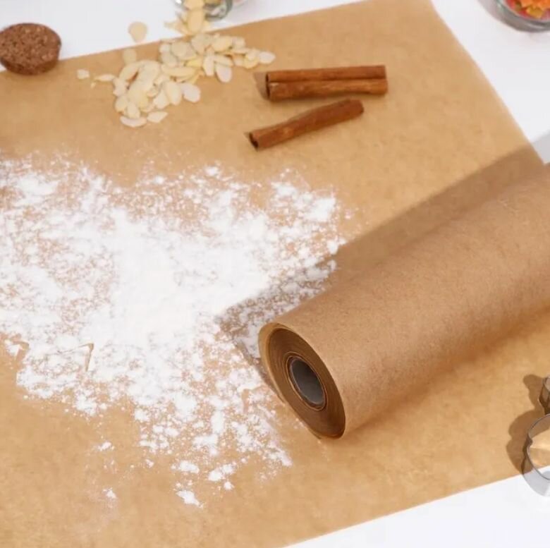 Бумага для выпечки силиконизированная, антипригарная, коричневая, 38см*50м