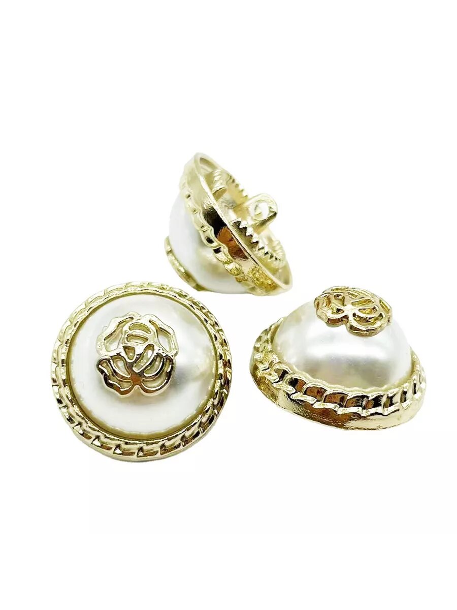 Набор золотистых дизайнерских пуговиц роза