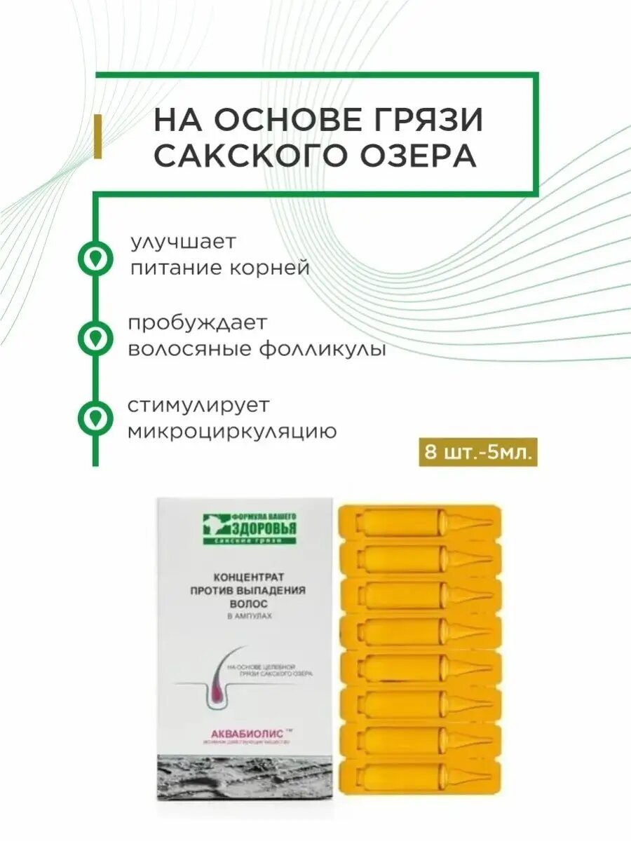 Концентрат против выпадения волос в ампулах аквабиолис (тдсг)