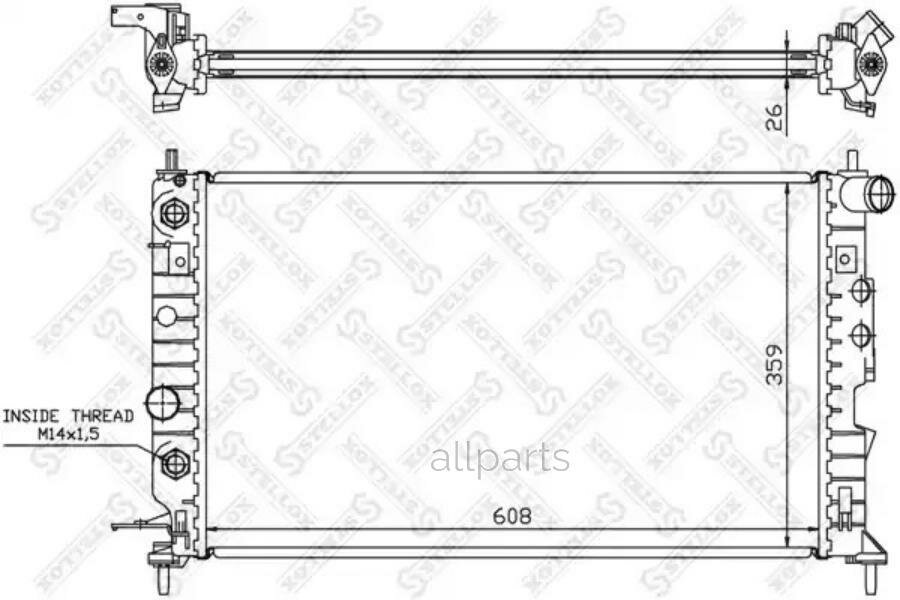 STELLOX 10-25099-SX Радиатор системы охлаждения с AC АКПП