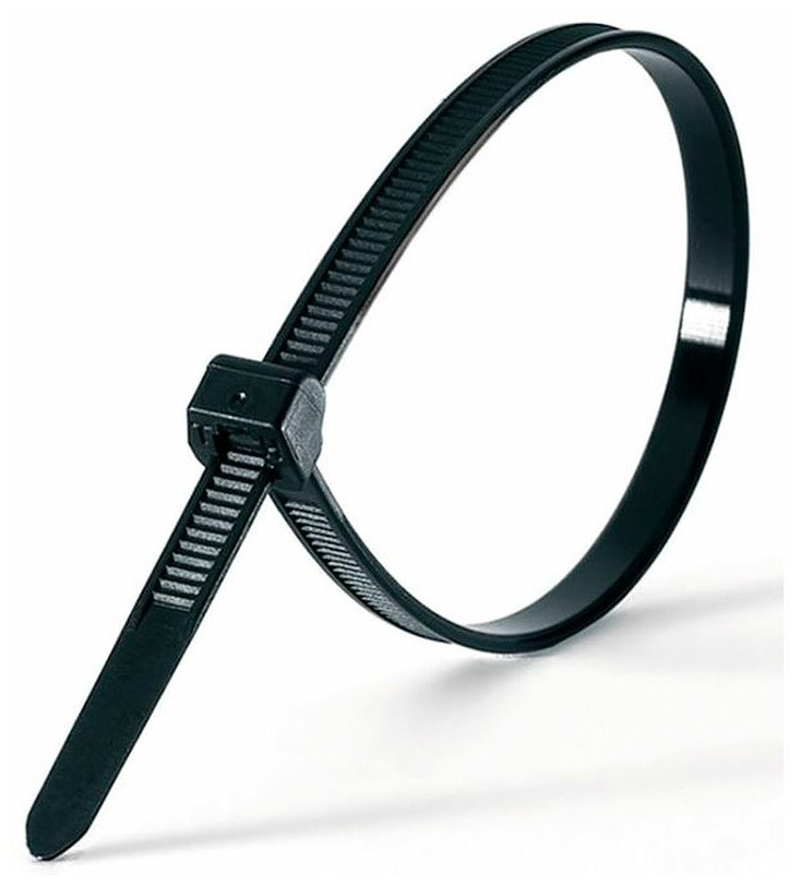 Хомут нейлоновый 4,8x250мм, 100 шт, Черный, GENERAL GNC-48-250-B, 475335 (1 упак)