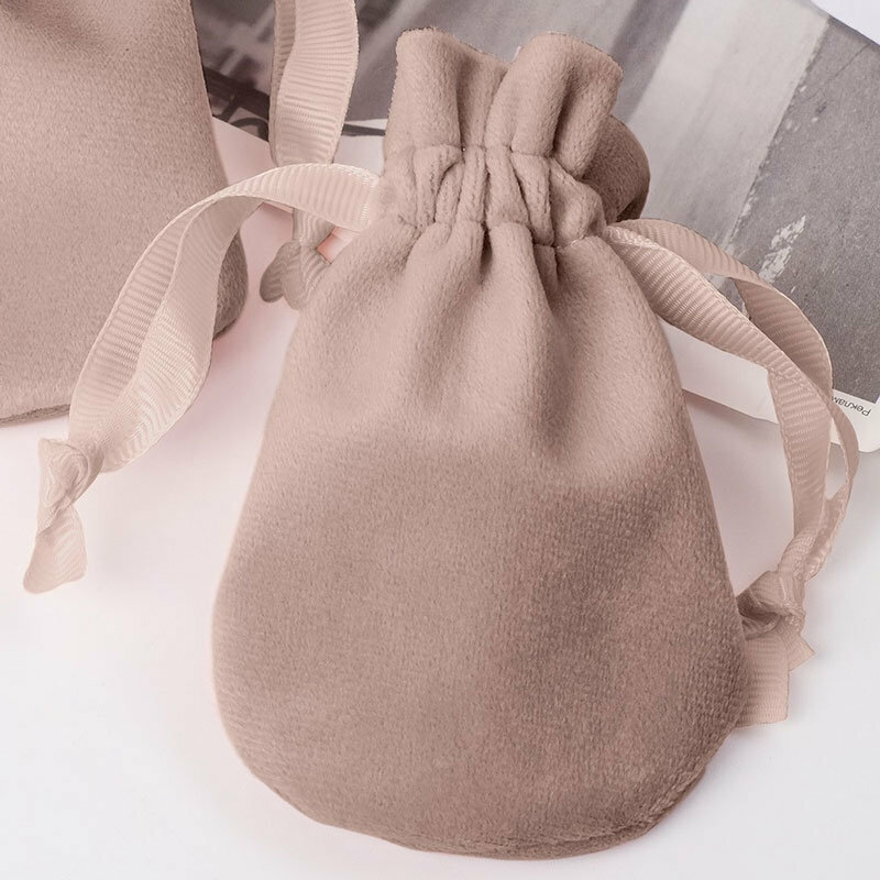 Бархатный мешочек пыльно-розового цвета (11 х 9 см)