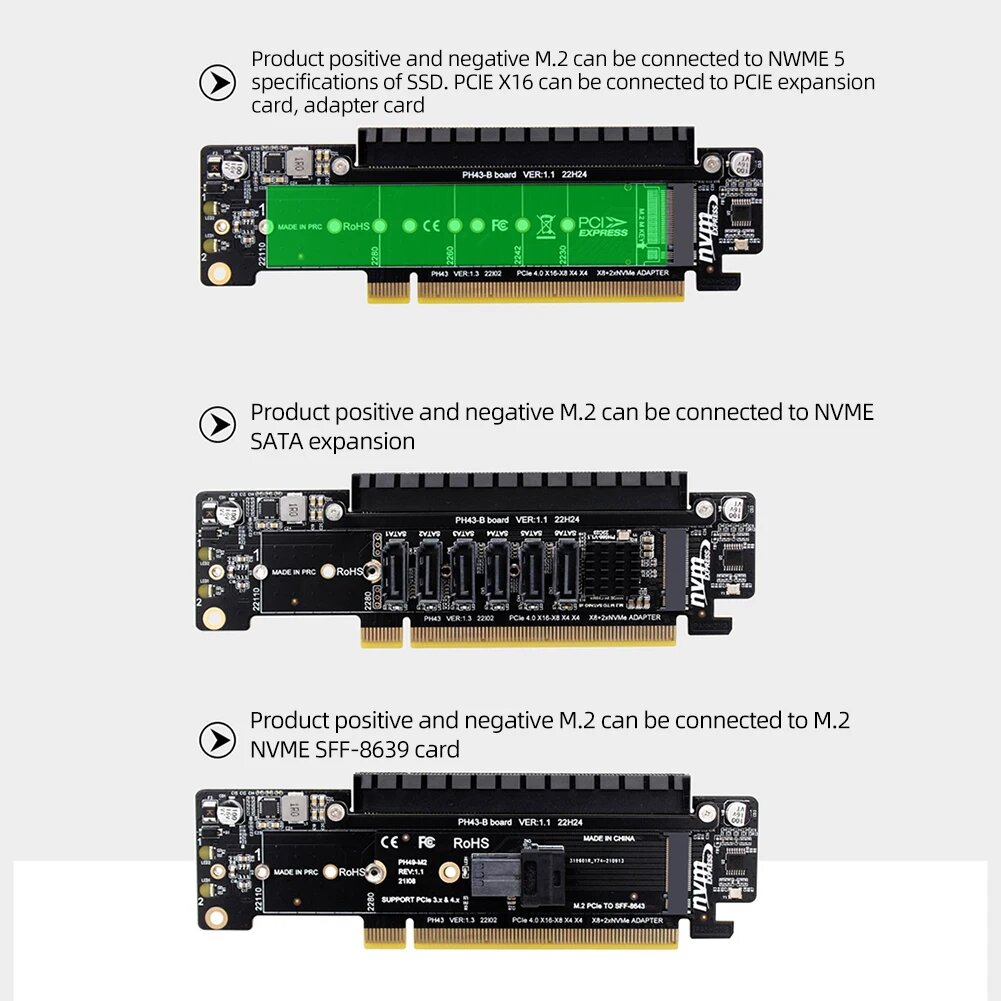 Адаптер PCIe X16 на X8+X4+X4 ALLOYSEED