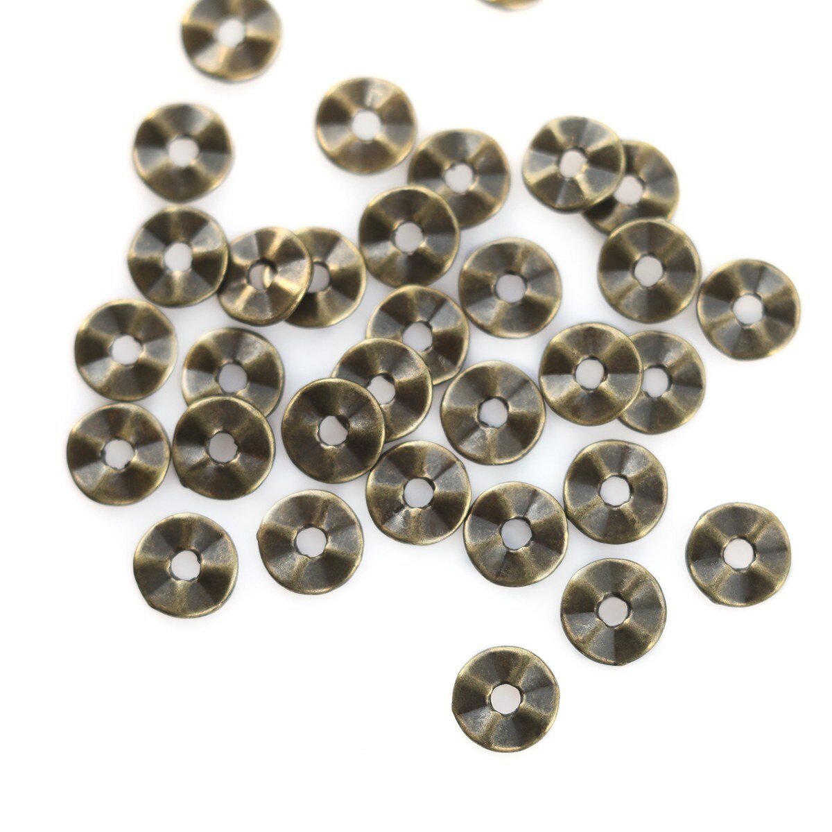 Разделитель для бусин 90 шт. / спейсер, цвет античная бронза, 7х1 мм