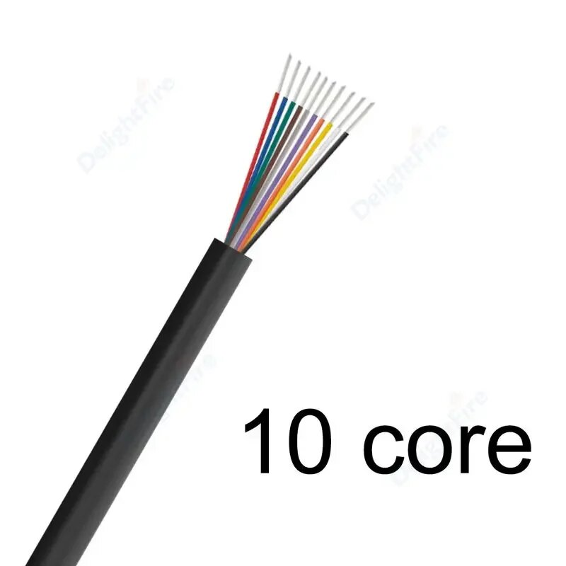 10-жильный кабель DelightFire 26 AWG, 10м, черный