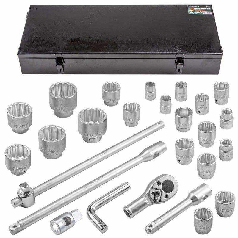 Набор инструментов ROCKFORCE 3/4 ", 26 предметов (12-гр.), в кейсе