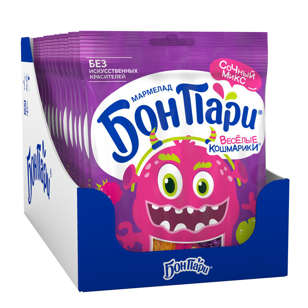 Жевательный мармелад Бон Пари Веселые кошмарики 75г 15 шт
