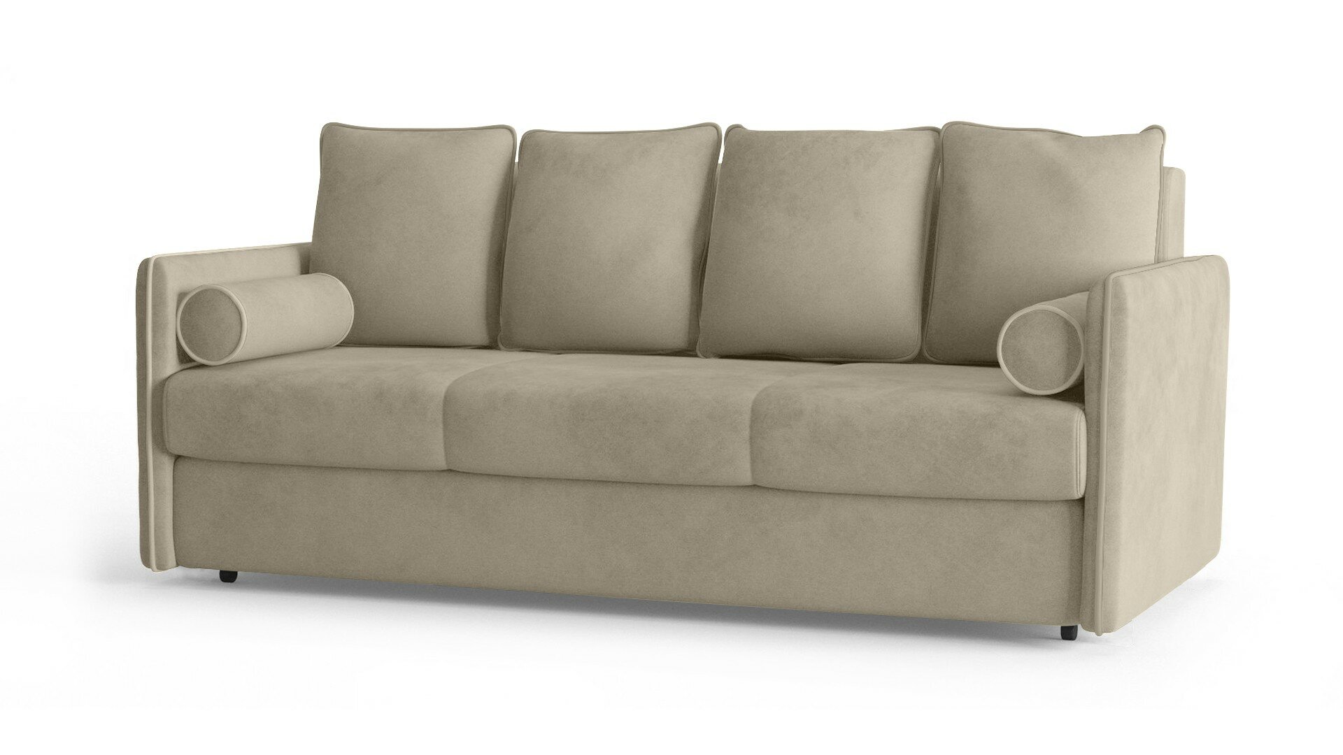 Диван Кардинал Лайт Vivaldi 04 NEW 208x94x80 см, кремовый Велюр, еврокнижка GOODFORM