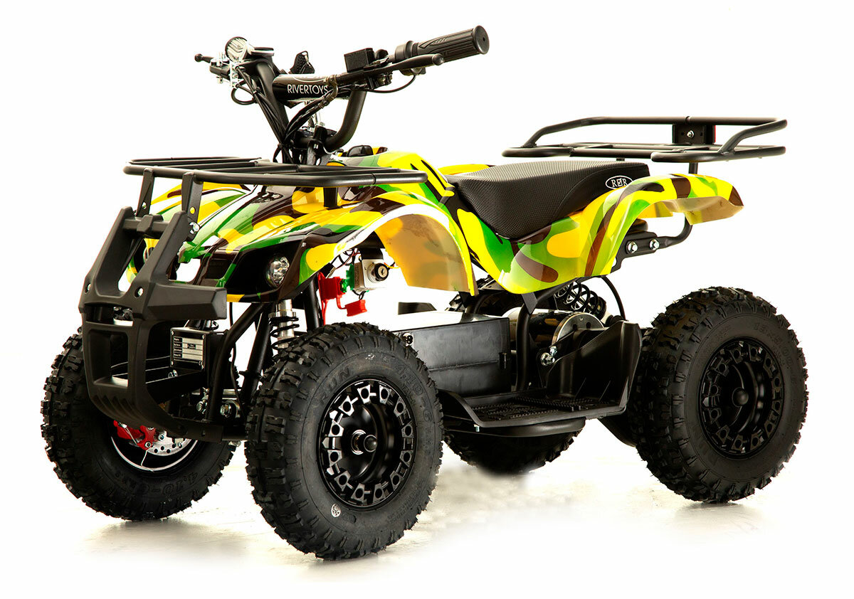 Детский электроквадроцикл RiverToys ANRI желтый камуфляж