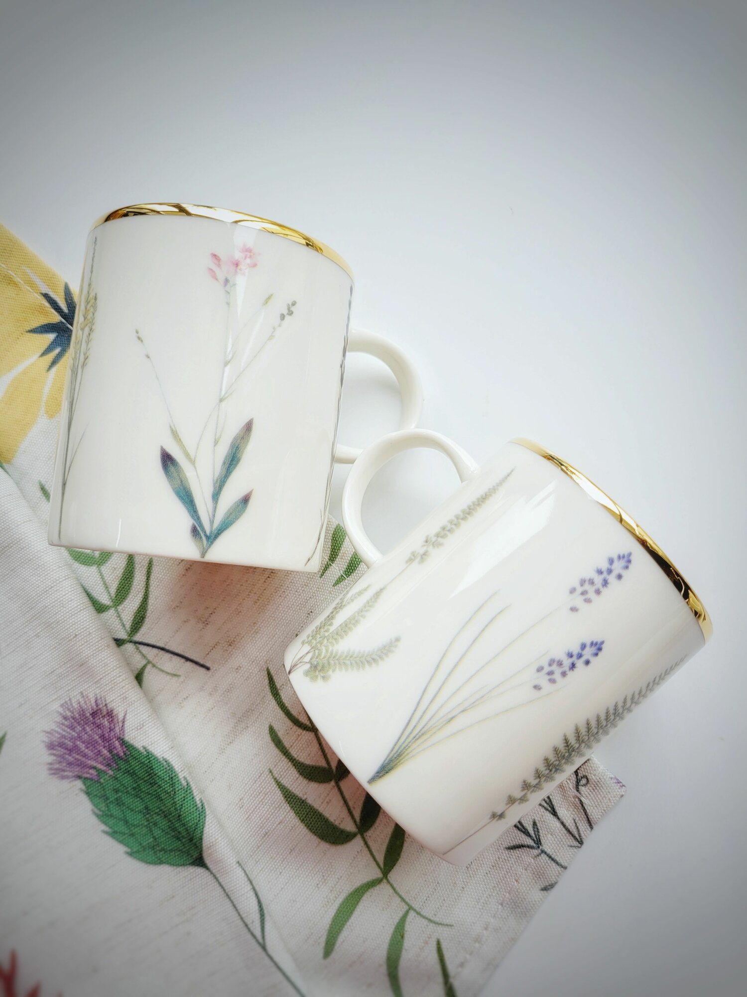 Чашка чайная, кружка с ручкой Porland "BOTANICAL" 1 шт, 200 мл. Профессиональный фарфор. Для чая, кофе, горячих напитков. Турция