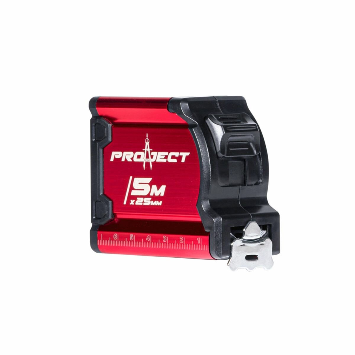 Рулетка Beorol, двухсторонняя шкала, с автостопом, алюминиевая, 5 м x 25 мм