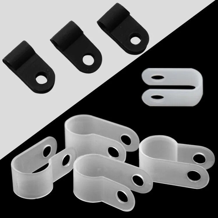 Кабельные зажимы R и P, черные 5.3mm, 100 шт.