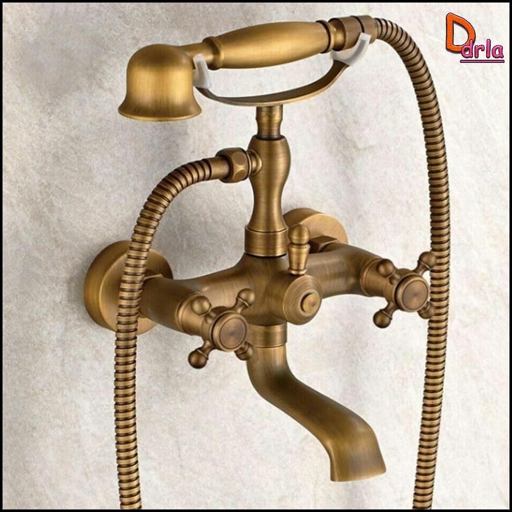 Смеситель для ванны в ретро-стиле, смеситель для ванны с двойным управлением водой для душа и смеситель для душа-смеситель для ванны