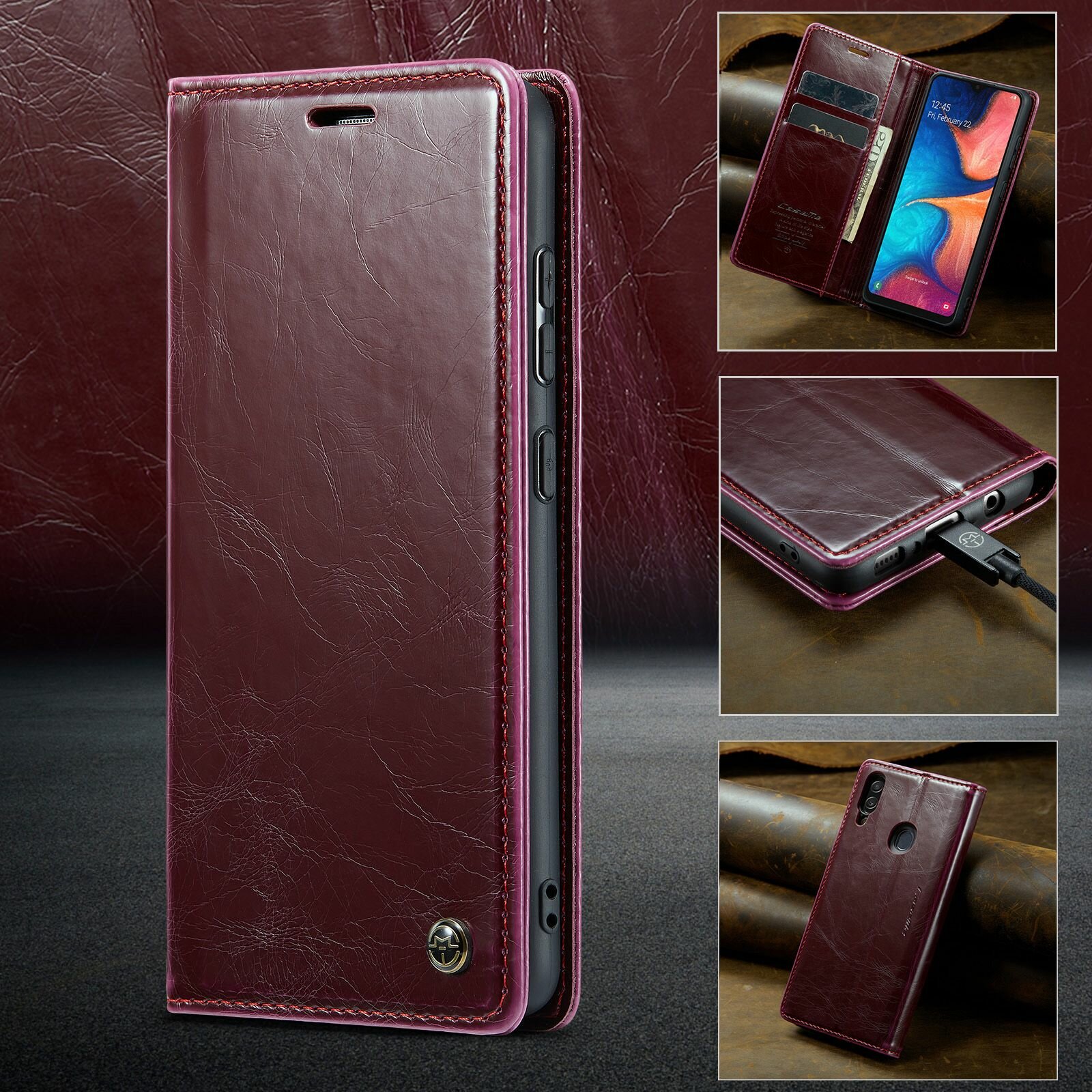 Подходит для Samsung Galaxy A20 / A30 / M10S / Самсунг A20 / A30 / M10S , чехол Кожаный , Магнитные пряжки, кронштейны, сейсмостойкие, новинки, подарки