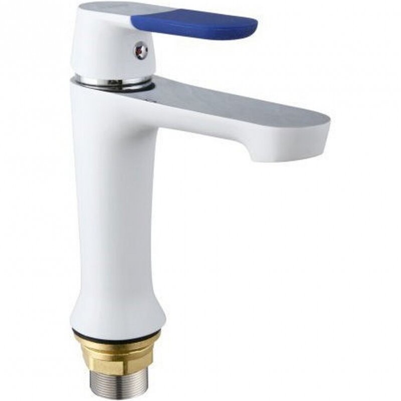 Смеситель для раковины белый литой Ф40 Frap F 1034