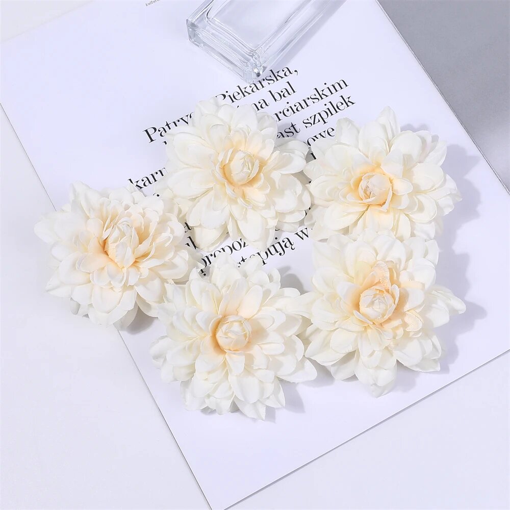 Головы искусственных цветов герани, 5 штук Белый, white