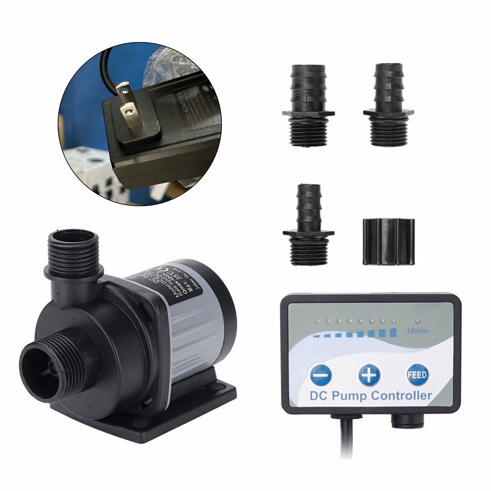 Погружной насос Тихая вода 1,5 м 2,2 2,8 3,2 Фонтан с высоким подъемом и набором насадок 12 Вт 20 25 30