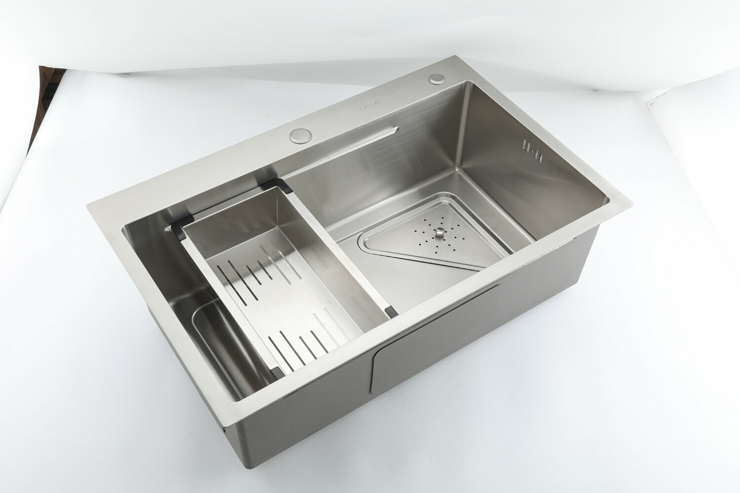 Кухонная мойка с коландером GS7246, нержавеющая сталь, в цвете сатиновое золото