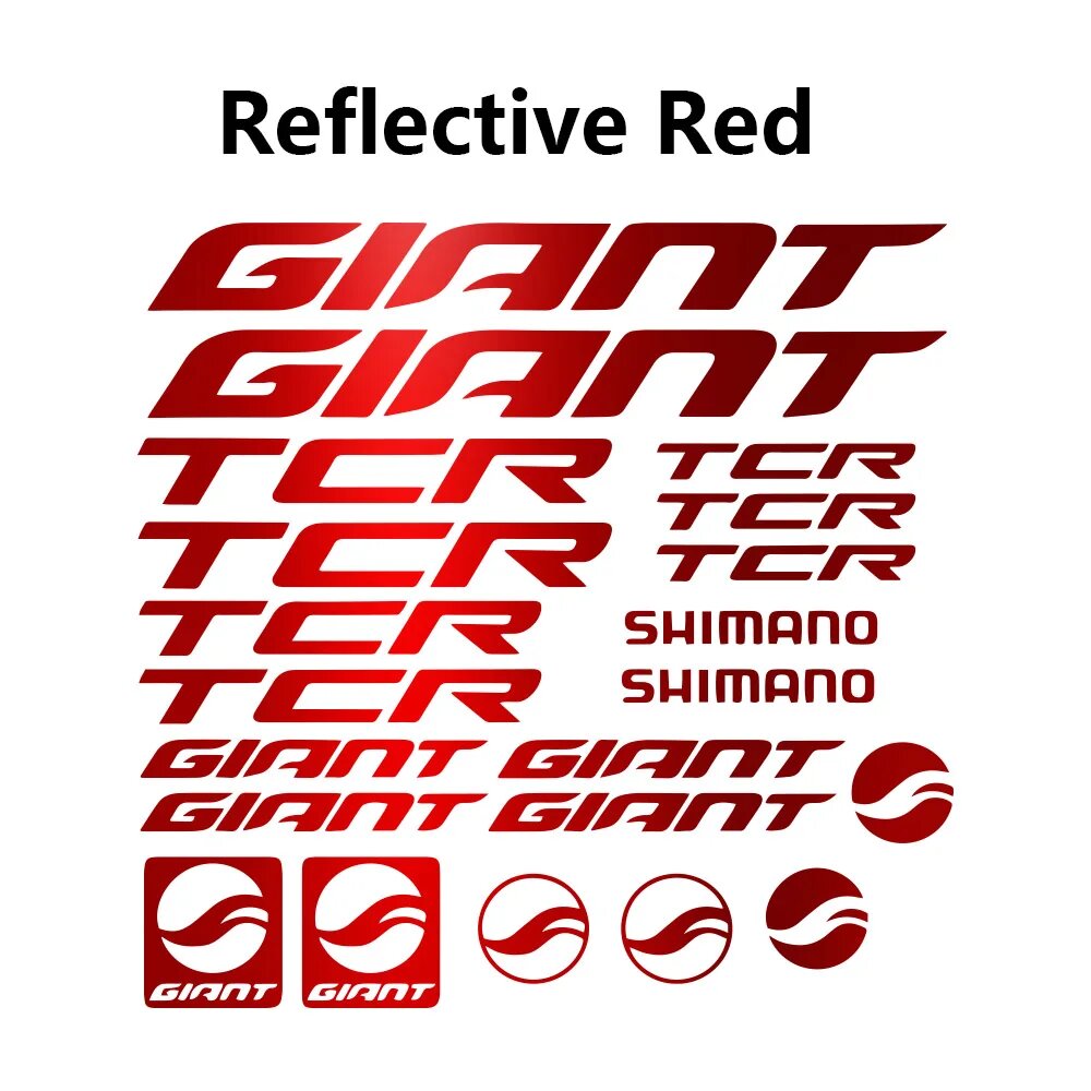 Наклейки Giant TCR Reflective Red