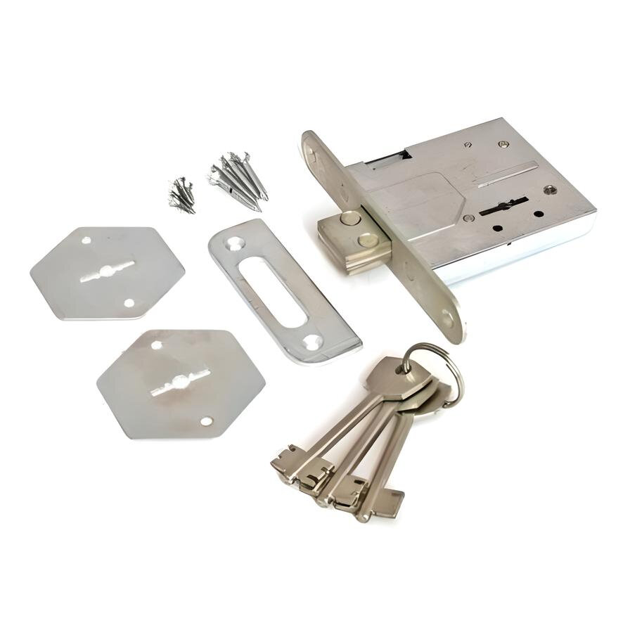 Замок врезной просам 76500-ЗВ8-4С/03, сувальдный, 3 ключа, вылет ригелей 21 мм