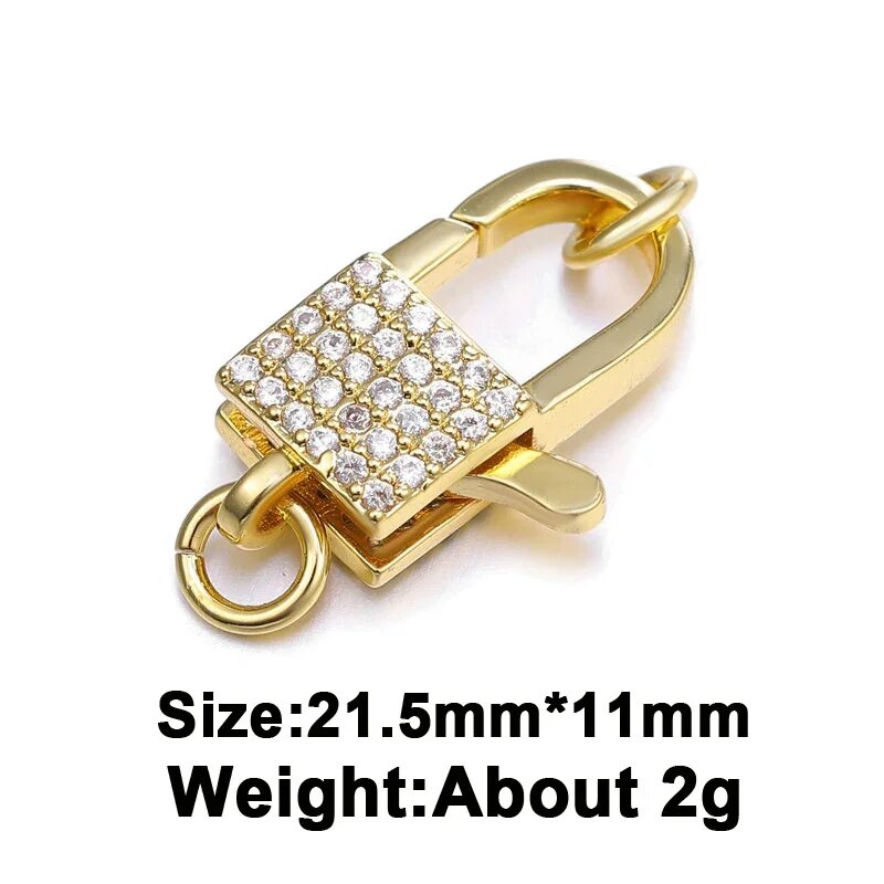 Замок-защелка для украшений, золото, LXK16-Gold, 21.5x11 мм, 2 г