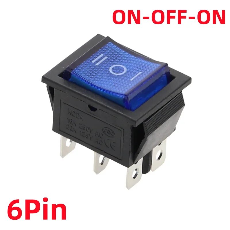 Переключатель 3 положения 6Pin, синий 3D6P-Blue