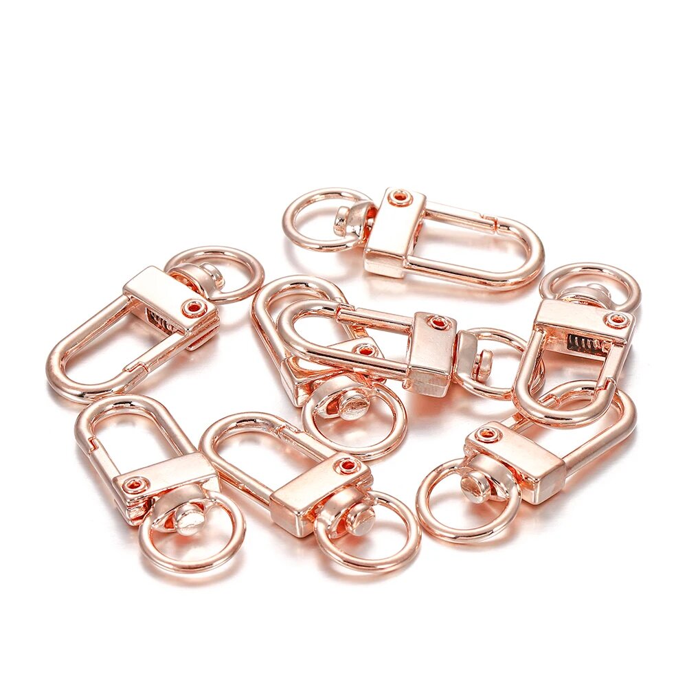 Розовые карабины Rose gold 10 шт. 13x33 мм