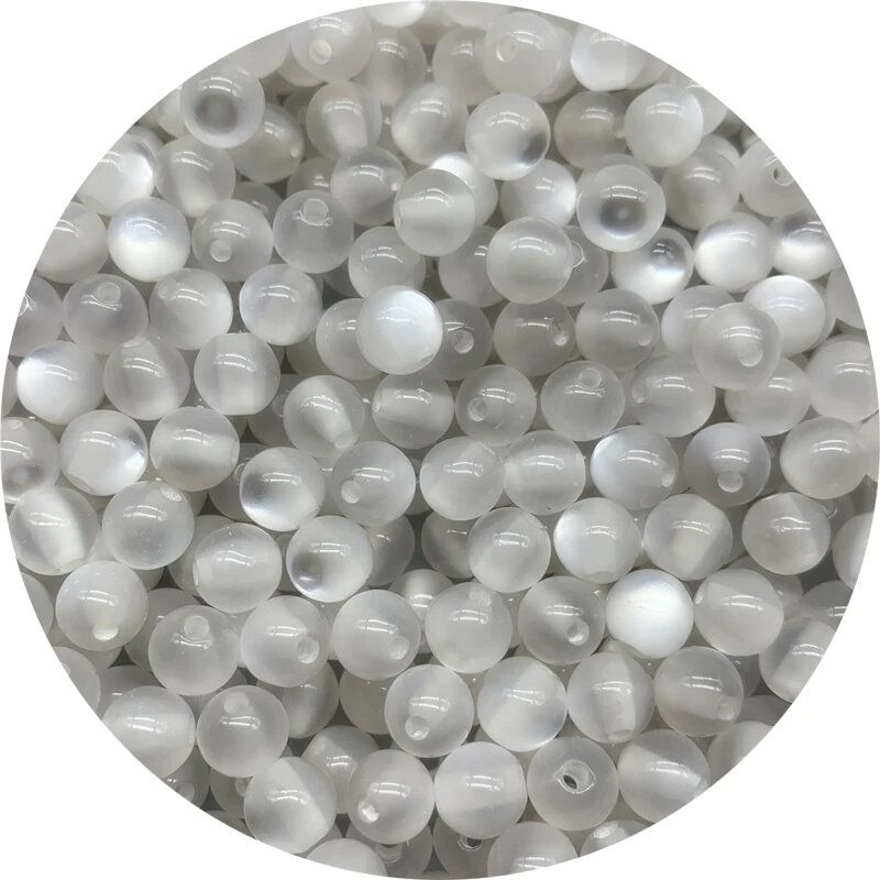 LXBENING Смоляные бусины-разделители «кошачий глаз» Белый, 01
