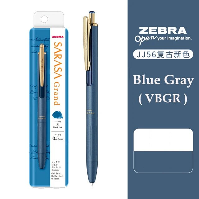 Гелевая ручка ZEBRA Sarasa Grand 0,5 мм Синий, 1pcs Blue Gray Pen