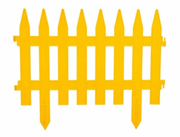 Забор декоративный "Рейка", 28x300 см, желтый, Palisad