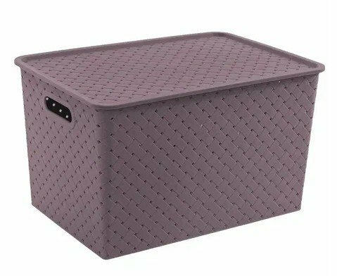 Корзинка "Береста" 14x350x245x205мм с крышкой"Виолет"(сирень)