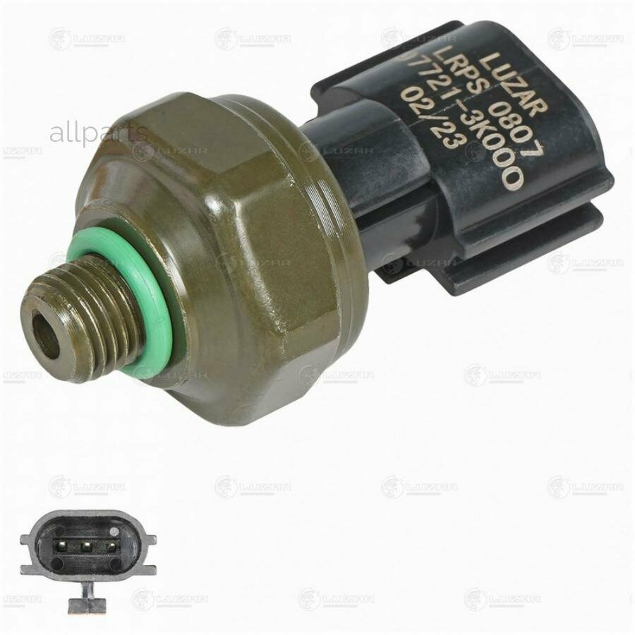 LUZAR LRPS0807 Датчик давления хладагента для а/м Hyundai Solaris (10-)/Kia Rio (10-) (LPRS 0807)