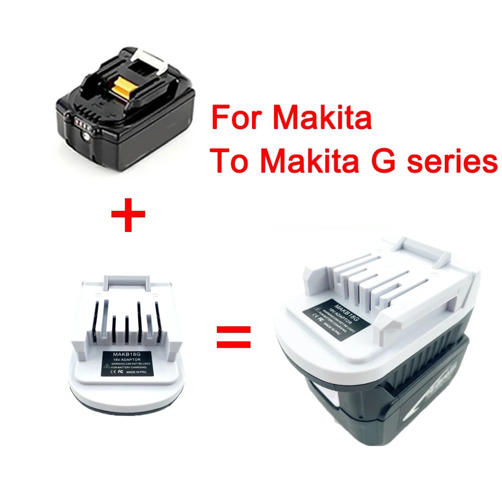 Адаптер-конвертер для аккумуляторов Makita 18V Li-ion, предназначенный для использования с электроинструментами Makita G серии (BL1815G, BL1813G)