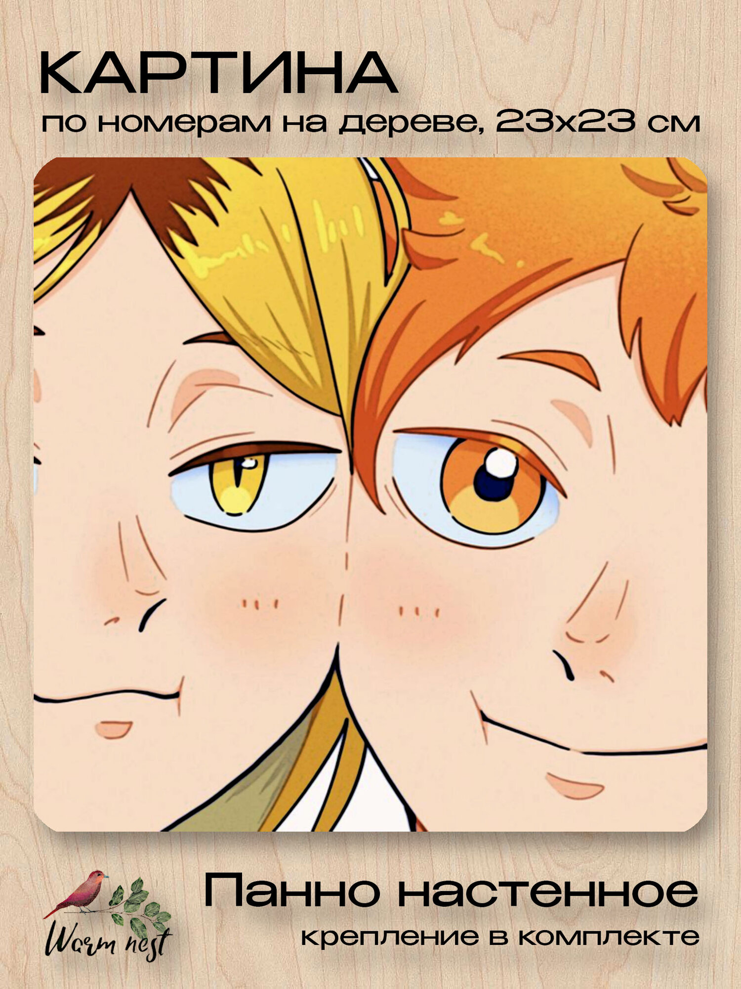 Картина по номерам на дереве - Волейбол, вариант 2