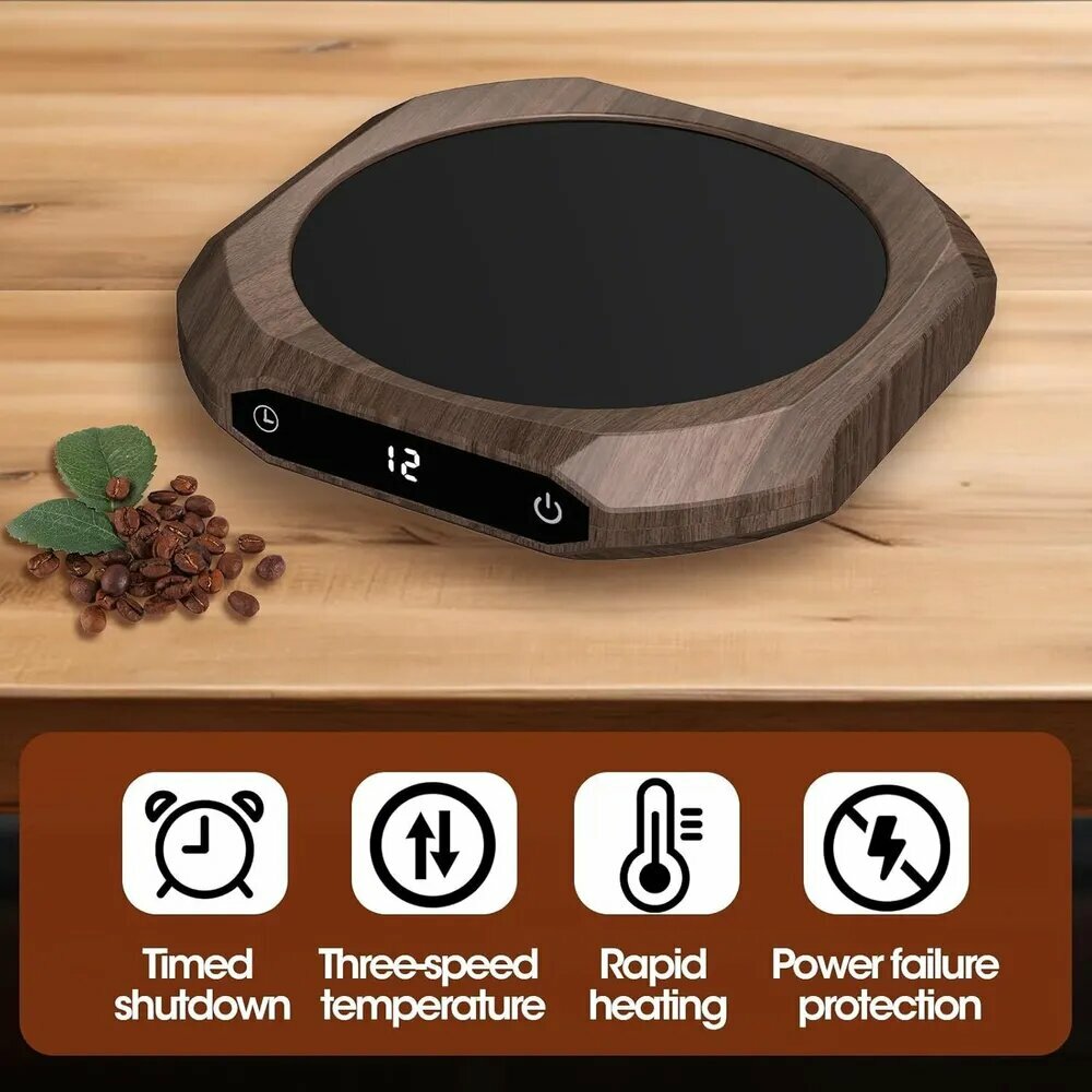 Нагреватель для настольных кружек - 36 Вт, Smart Band Timer, Auto Off, 3 настройки нагрева для сохранения тепла кофе в рабочее время, идеальный подарок