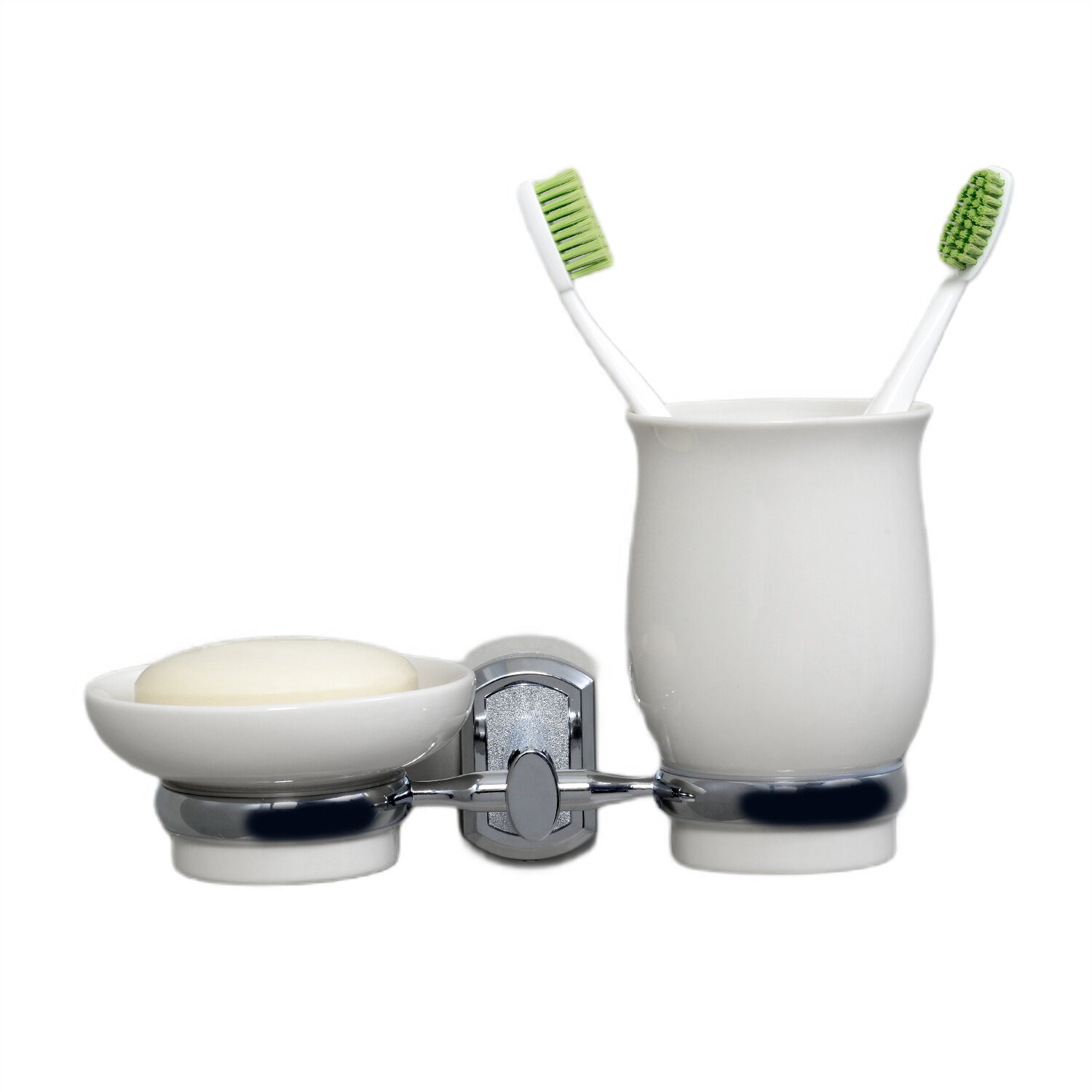 Стакан и мыльница WasserKRAFT (K-24126) с держателем, покрытие хромоникелевое