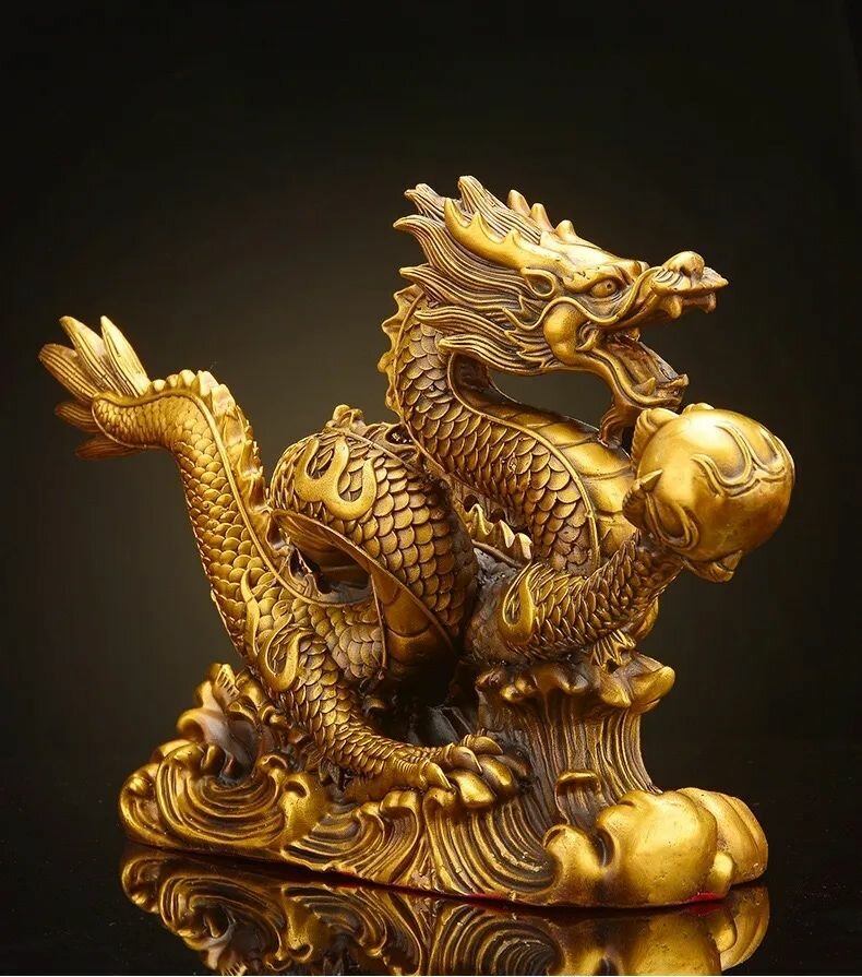Медный декоративный предмет <Китайский дракон> сувенир.25*6*14cm
