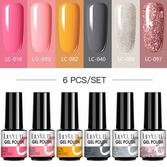 6 шт./компл. набор гель-лаков для ногтей -hj